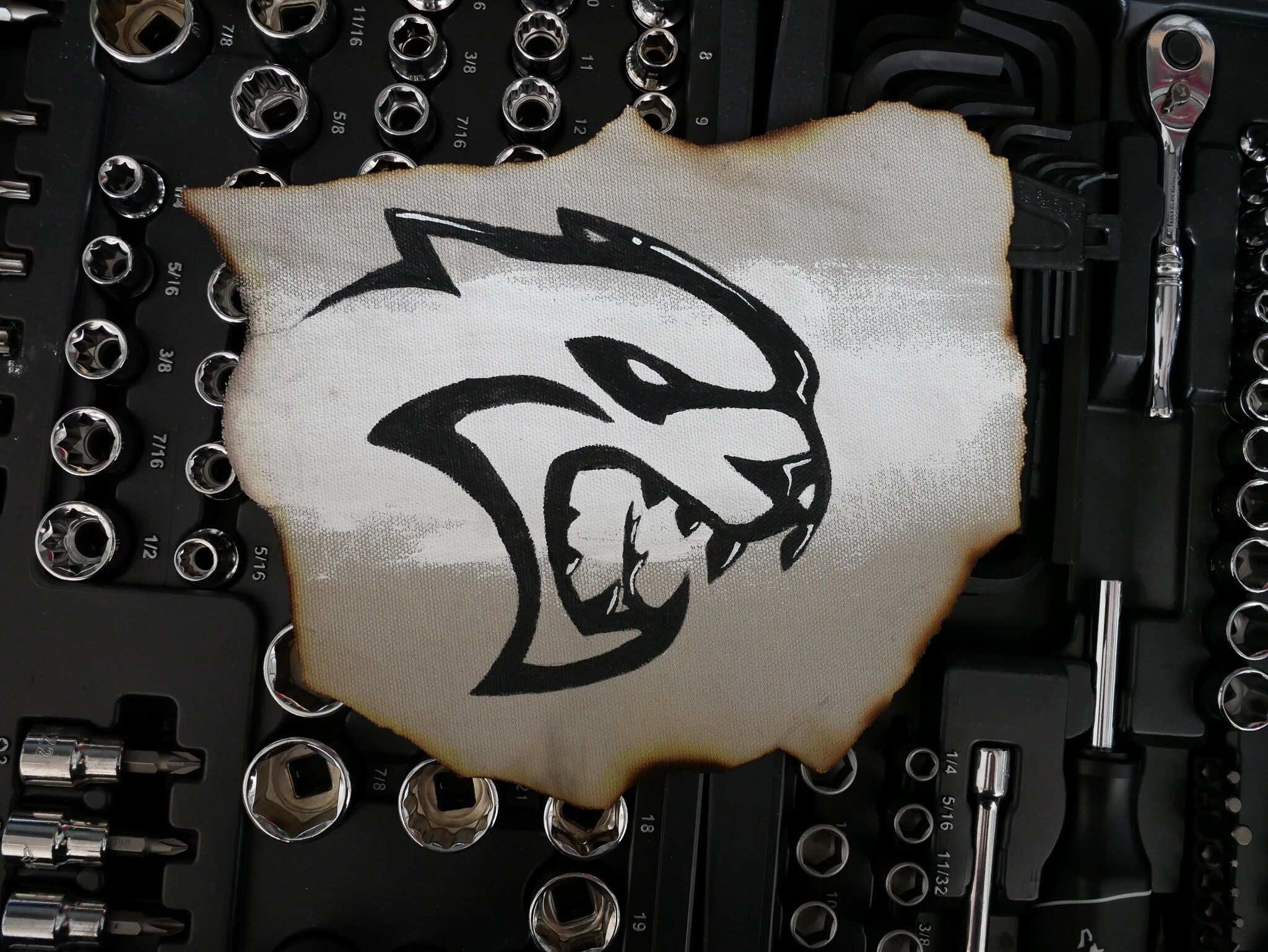 Dodge Hellcat "hell Singed" Custom, Frameless Painting - Etsy