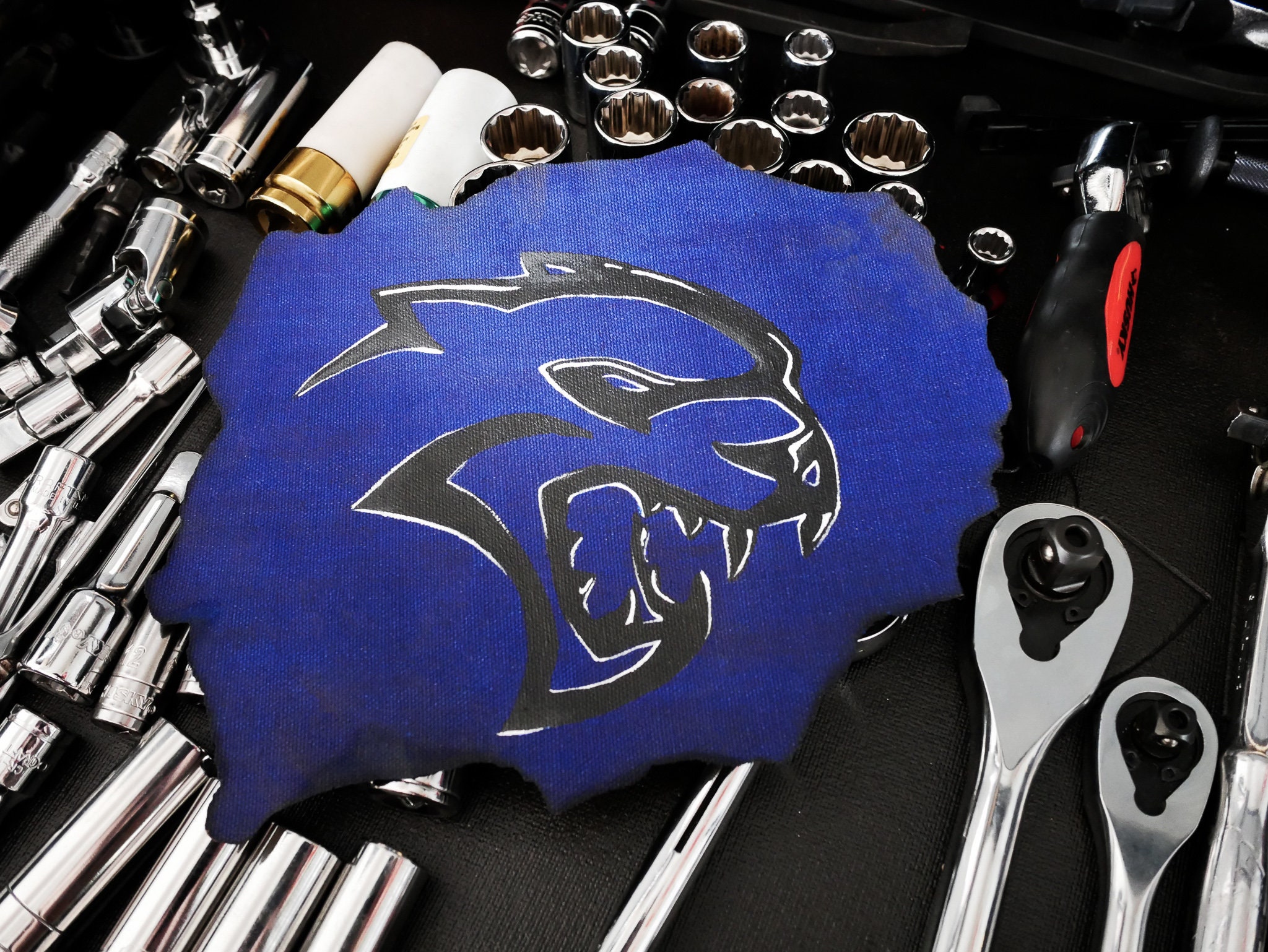 Dodge Hellcat "hell Singed" Custom, Frameless Painting - Etsy