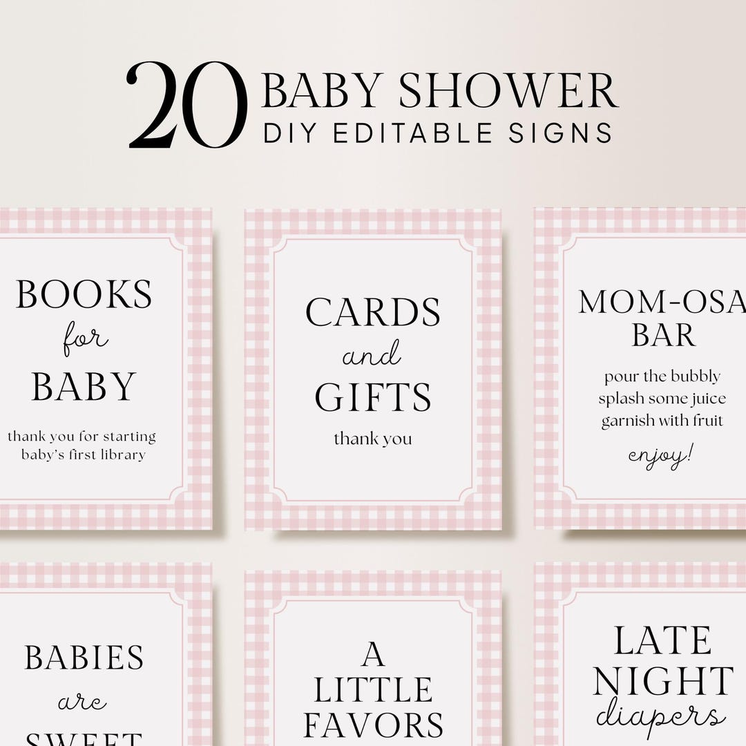 Editable Baby Shower Signs, Baby Shower Decor, Sign Template, Favor ...