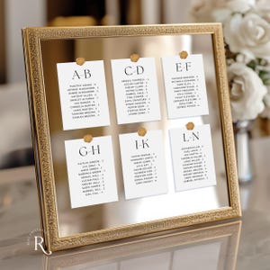 Mirror Alphabetical Seating Chart Cards Template (editable in Canva ...