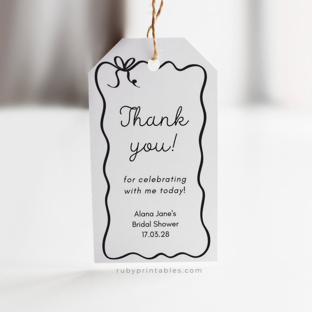 Editable Favor Tag Template, Printable Favor Tag, Modern Gift Tag ...