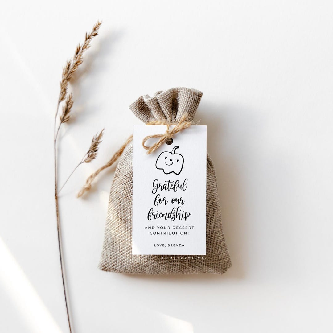 Funny Thanksgiving Thank You Tags Editable Template, Friendsgiving ...
