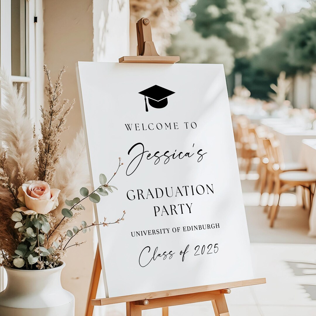 Minimal Graduation Welcome Sign, Graduation Welcome Sign, Modern ...
