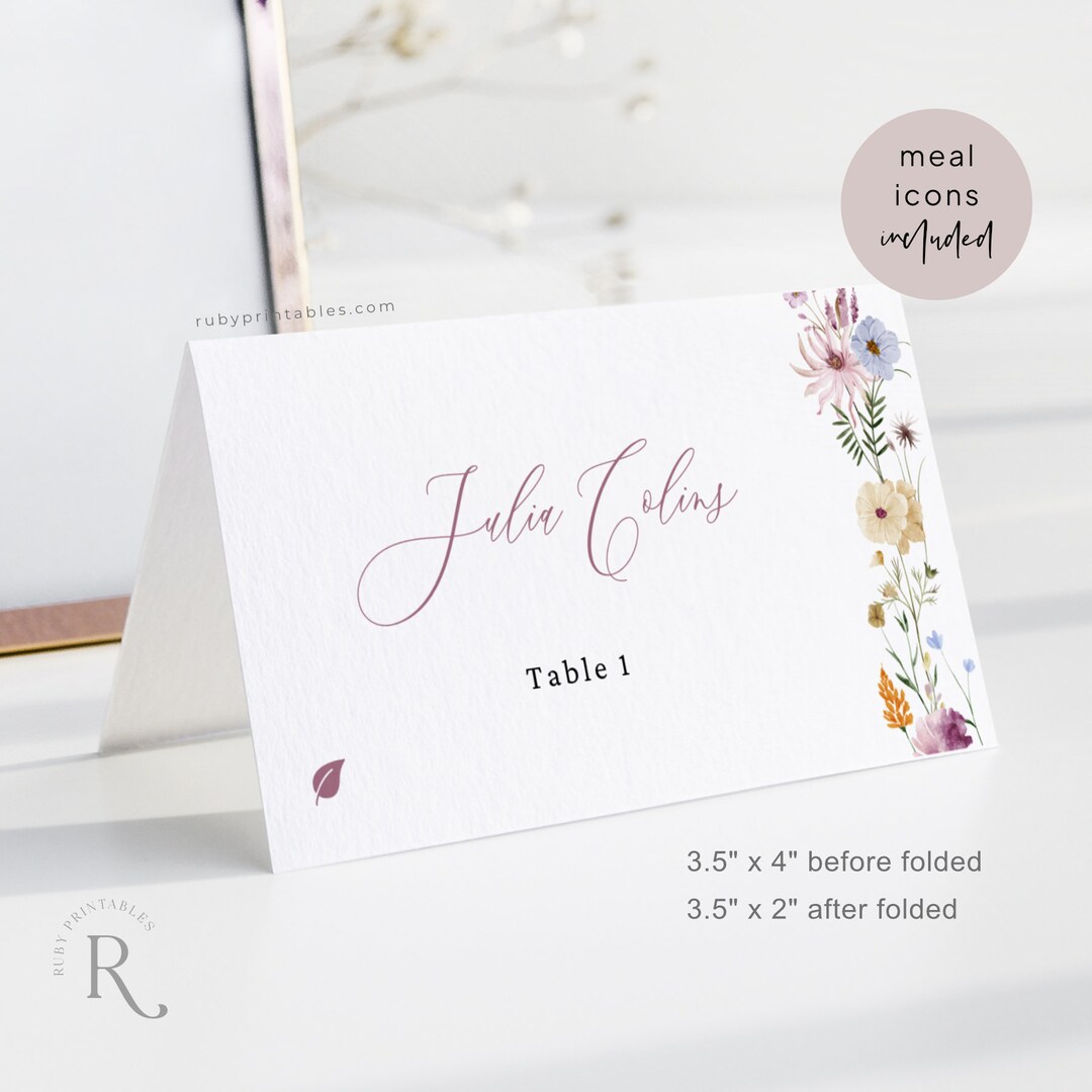 Editable Place Card Template, Food Labels Cards, Shower/wedding/bday ...