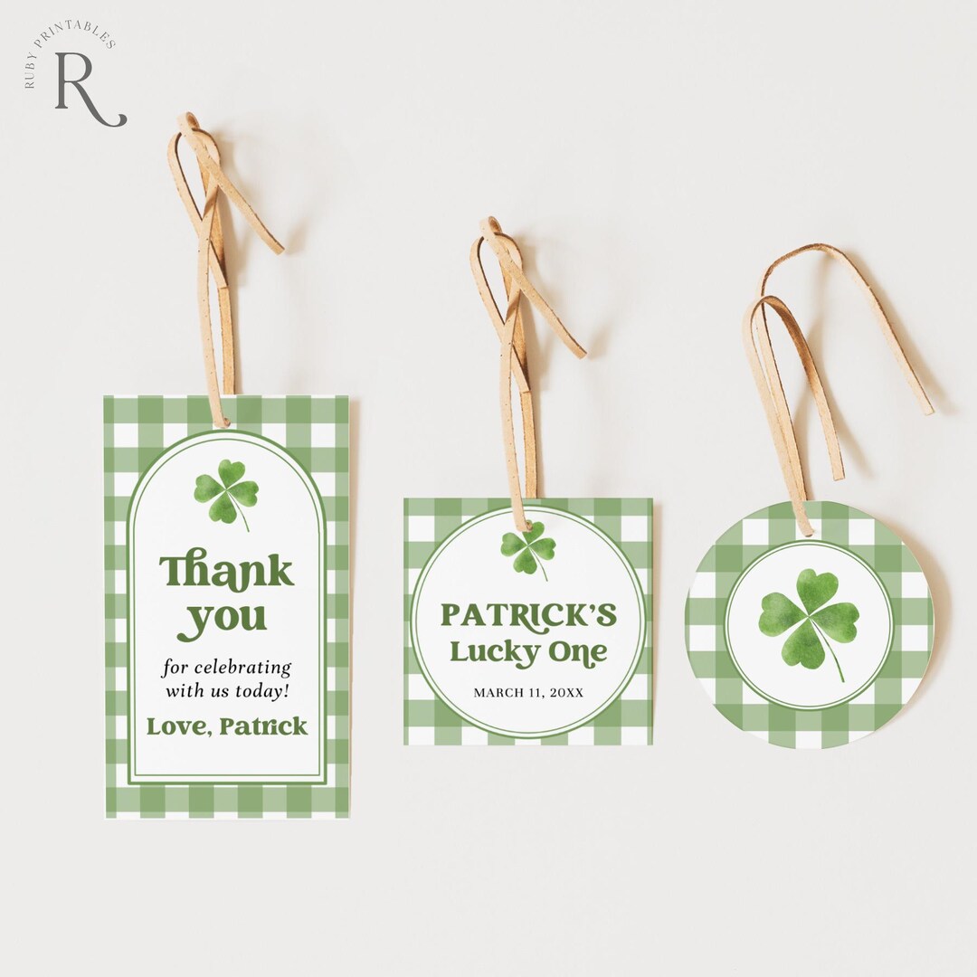 Editable Lucky One Favor Tag Template, Cupcake Topper, Thank You Tag ...