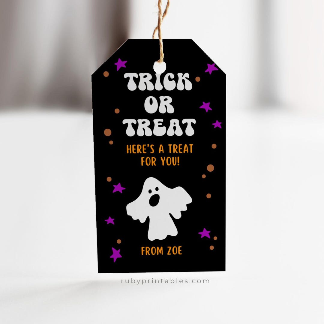 Editable Trick or Treat Gift Tags Template: Printable Happy Halloween ...
