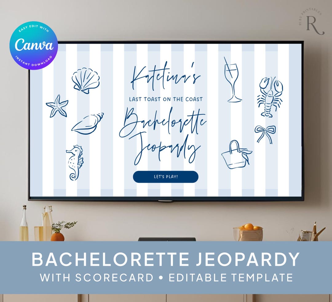 Bachelorette Jeopardy Game: Editable Bridal Shower Trivia (digital ...