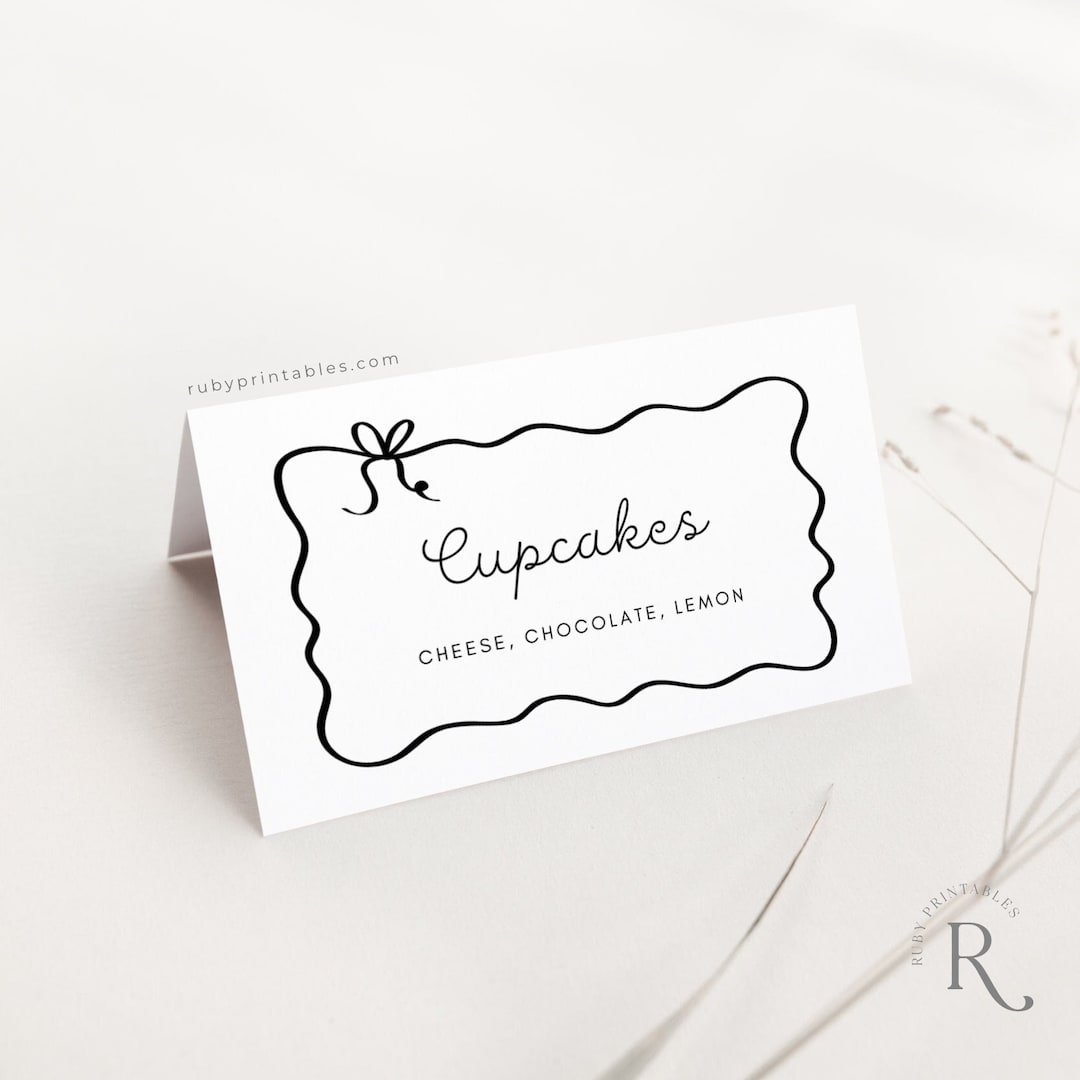 Editable Buffet Card Template, Food Labels Cards, Shower/wedding Buffet ...