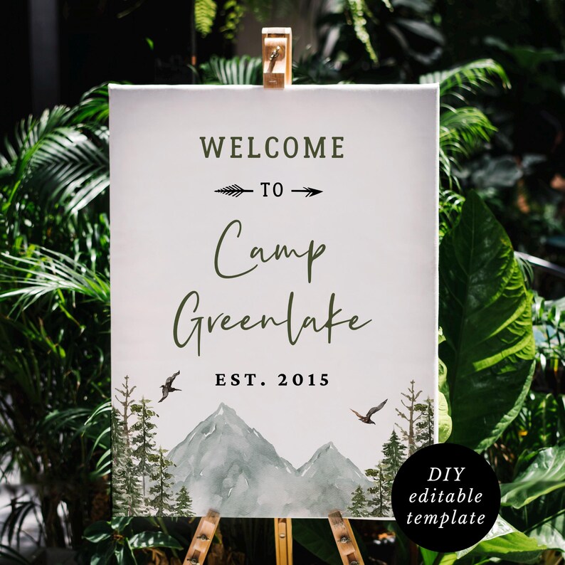 Editable Camp Welcome Sign (canva Template, Digital Download) - Etsy