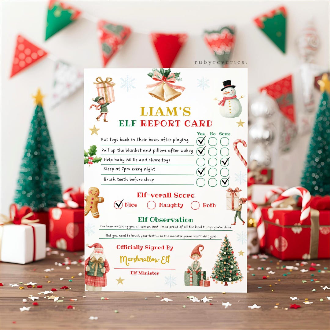 Editable Elf Report Card Template, Elf Letter Christmas Personalized ...