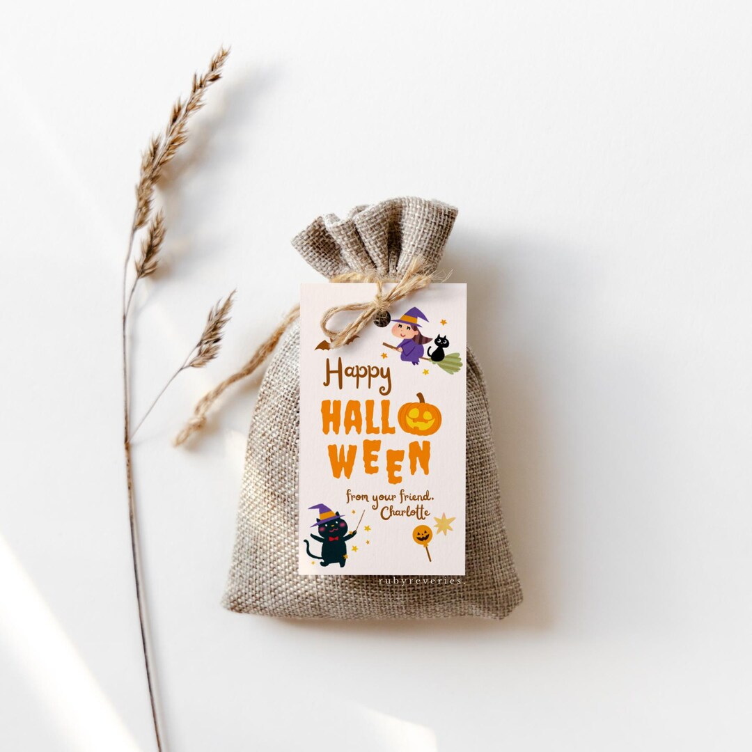 Editable Happy Halloween Gift Tags Template: Printable Trick or Treat ...