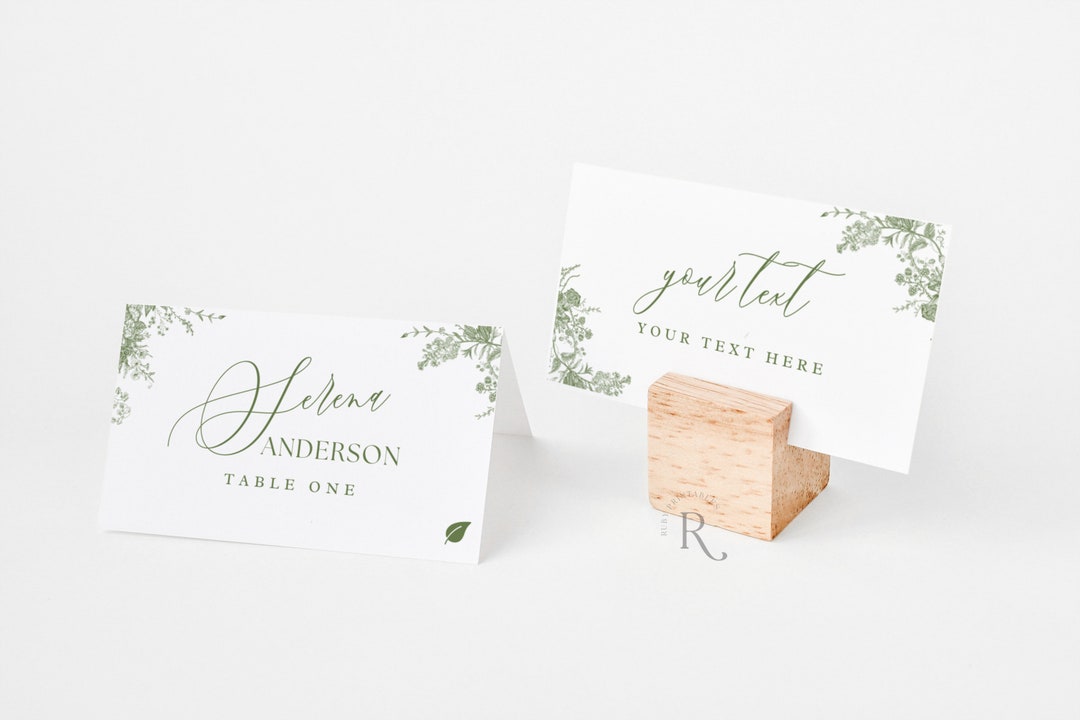 Editable Place Card With Meal Symbols Template, Food Icons, Flat Name ...