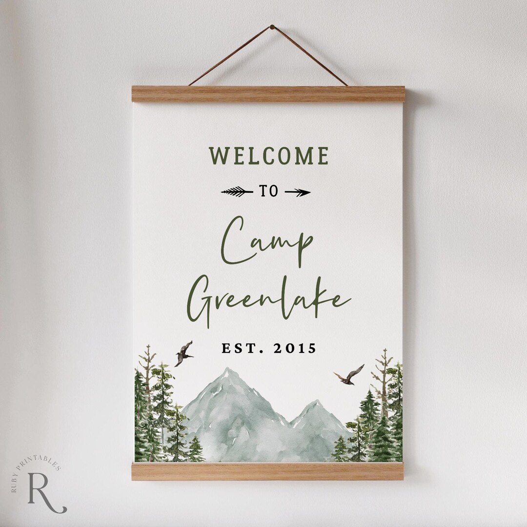 Editable Camp Welcome Sign (canva Template, Digital Download) - Etsy