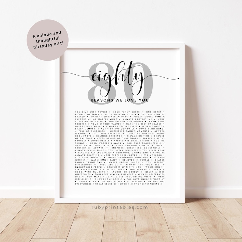 80 Things We Love About You Template, 80 Reasons We Love You, DIY ...