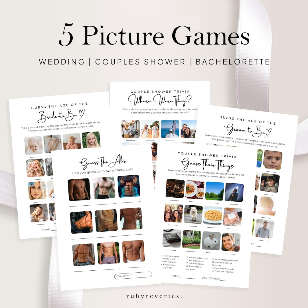 Bridal Shower Picture Games: Guess Age, Where Were They (digital ...