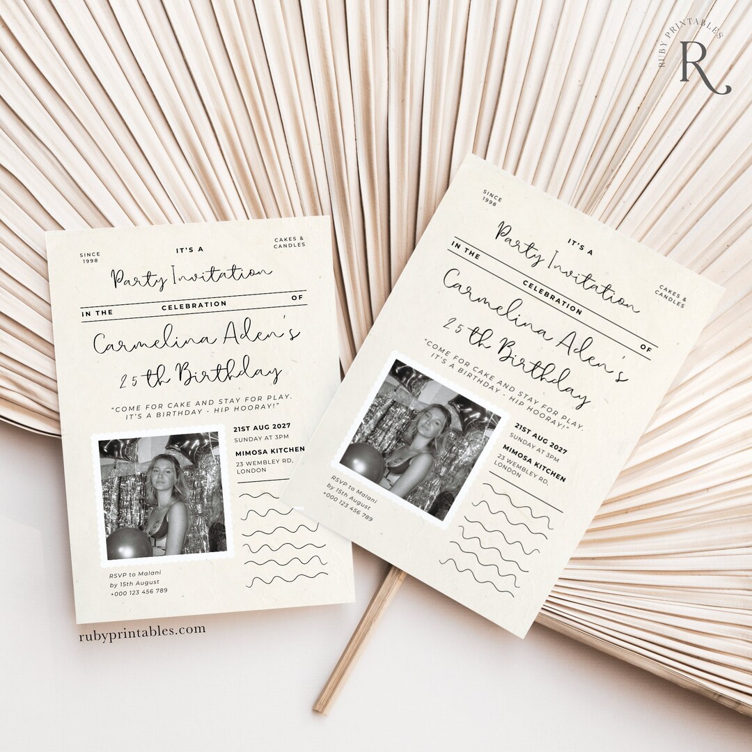 Newspaper Birthday Party Invitation, Editable Template, Unique Adult ...