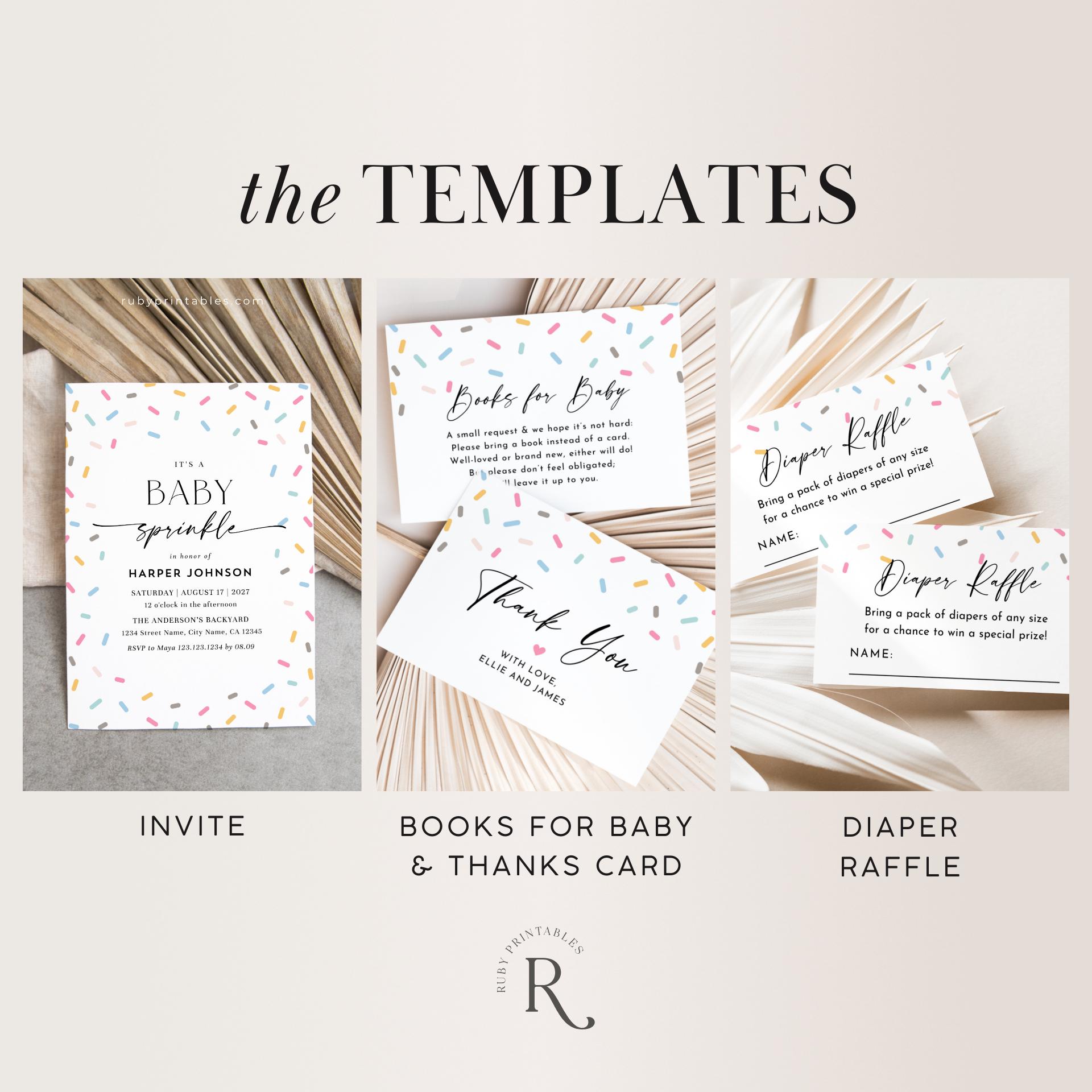 Baby Sprinkle Bundle: Editable Baby Shower Invite, Games, Signs (canva ...