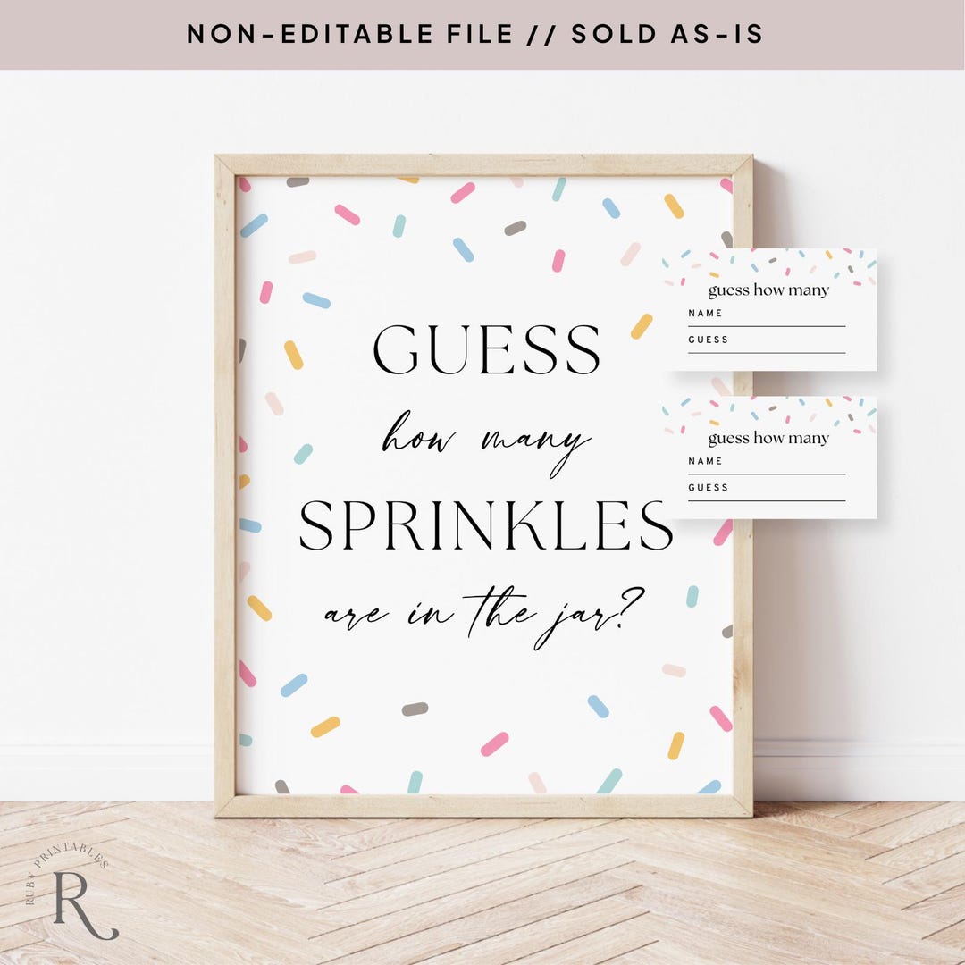 Printable Guess How Many Sprinkles Sign, Baby Shower Game, Baby ...