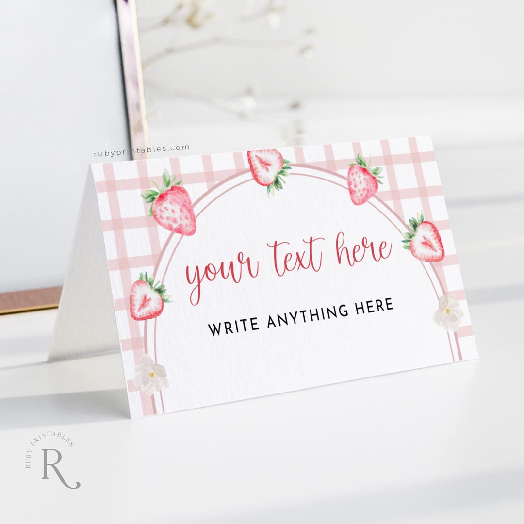 Editable Place Card Template, Flat and Tented, Party Name Card, Food ...