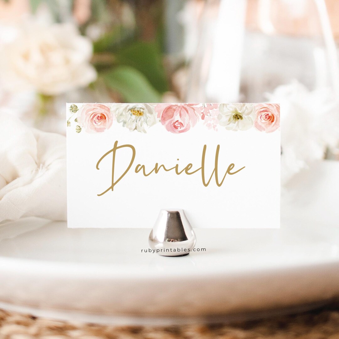 Editable Flat and Tented Place Card Template, Wildflower, Name Cards ...
