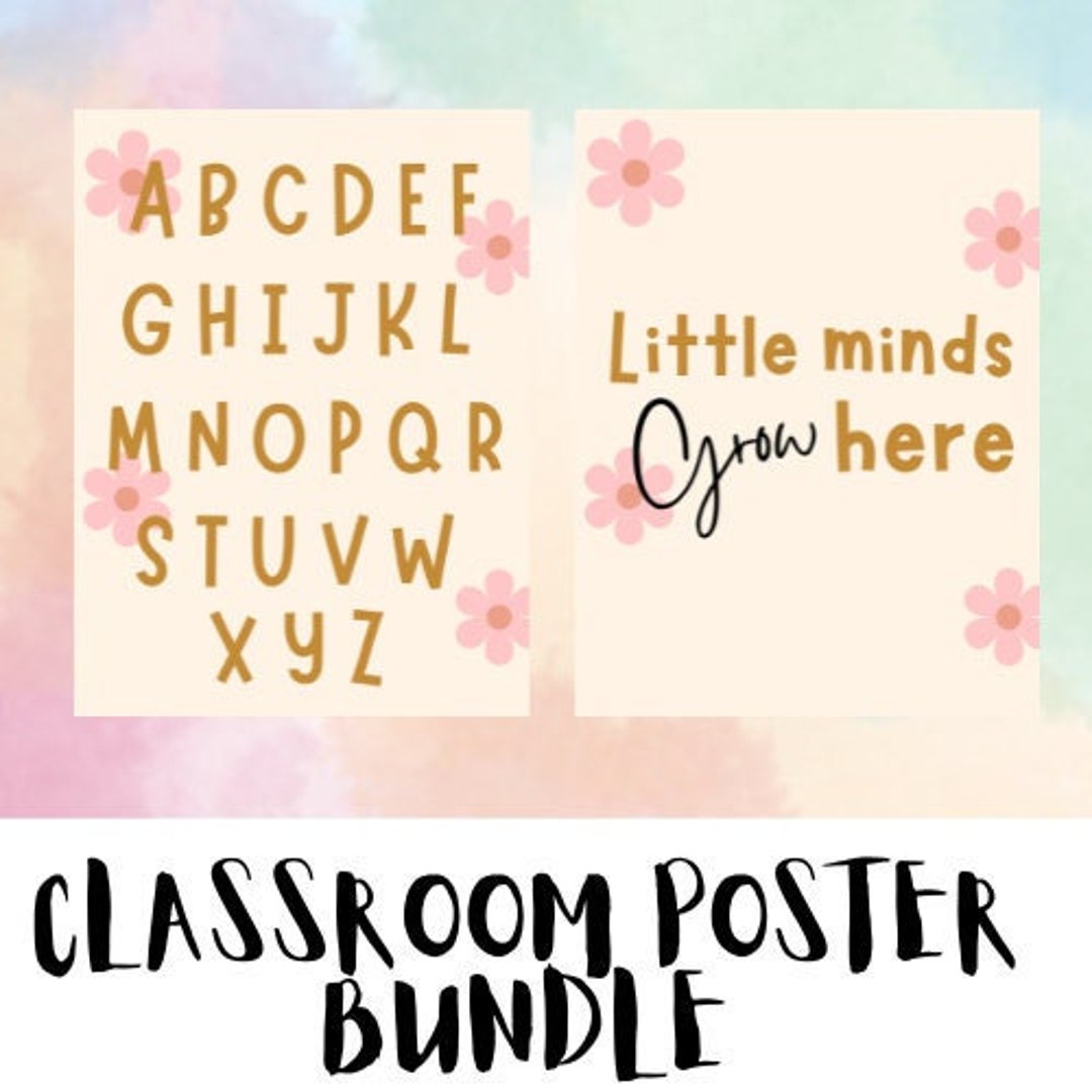 Boho Classroom Poster Bundle - Etsy