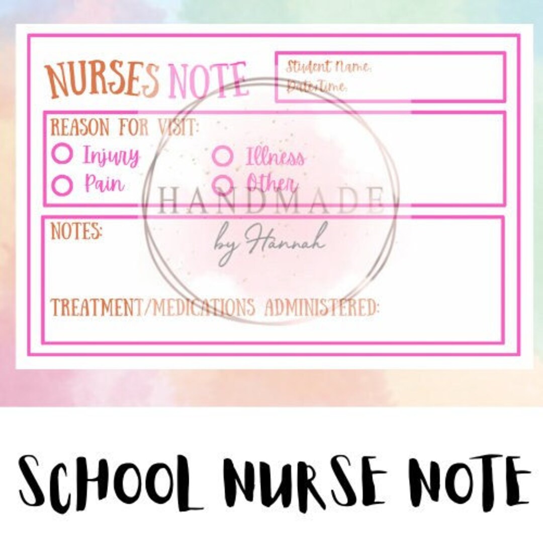 Printable Nurses Note - Etsy