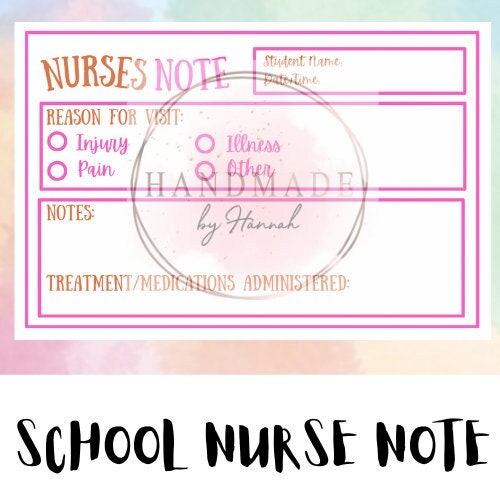 Printable Nurses Note - Etsy