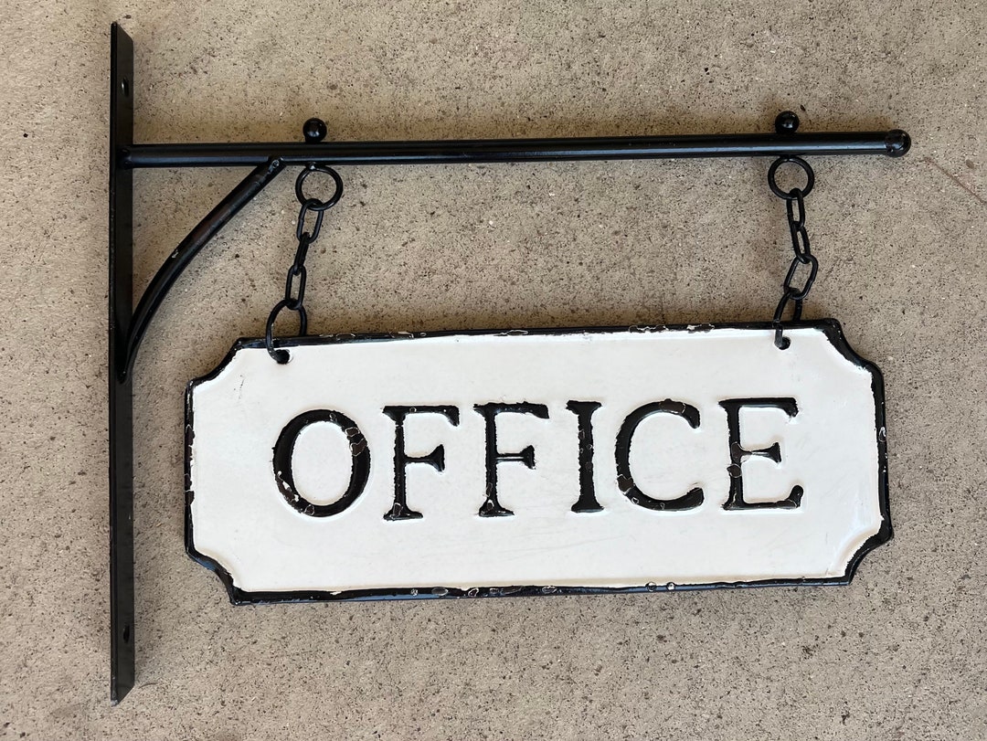 Vintage Style Weathered Enamel & Metal Wall Mount Office Sign L0724 - Etsy