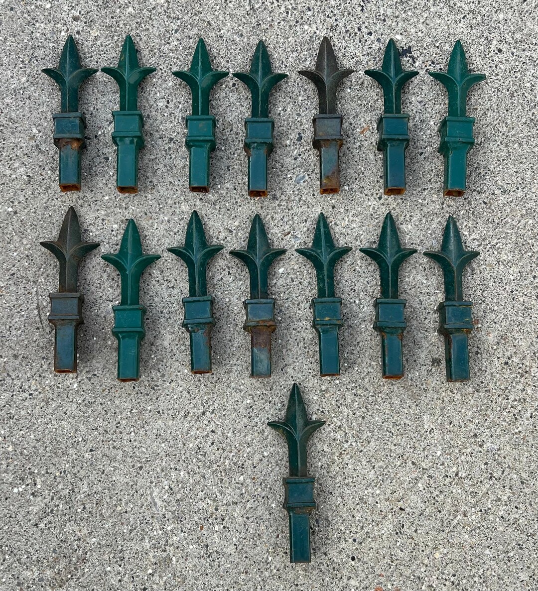 Lot of 15 Vintage Dark Green Cast Iron Fence Finials L1025 - Etsy