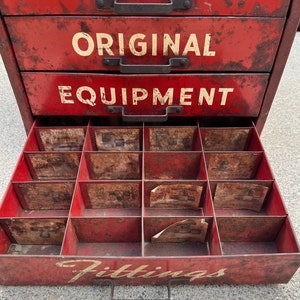 Vintage Red Metal Weatherhead Original Equipment Fittings 4 Drawer ...