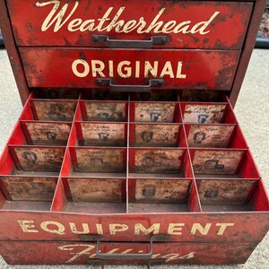 Vintage Red Metal Weatherhead Original Equipment Fittings 4 Drawer ...