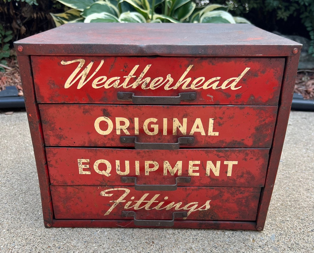 Vintage Red Metal Weatherhead Original Equipment Fittings 4 Drawer ...