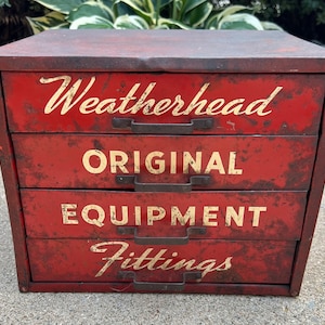 Vintage Red Metal Weatherhead Original Equipment Fittings 4 Drawer ...