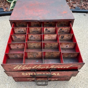 Vintage Red Metal Weatherhead Original Equipment Fittings 4 Drawer ...