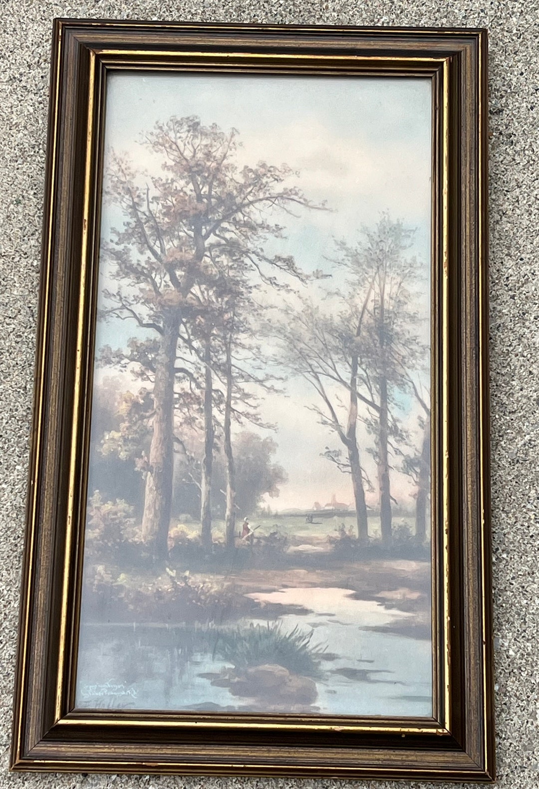 Antique Taber Prang Art Co Fritz Haller 1907 Chromolithograph Woodland ...