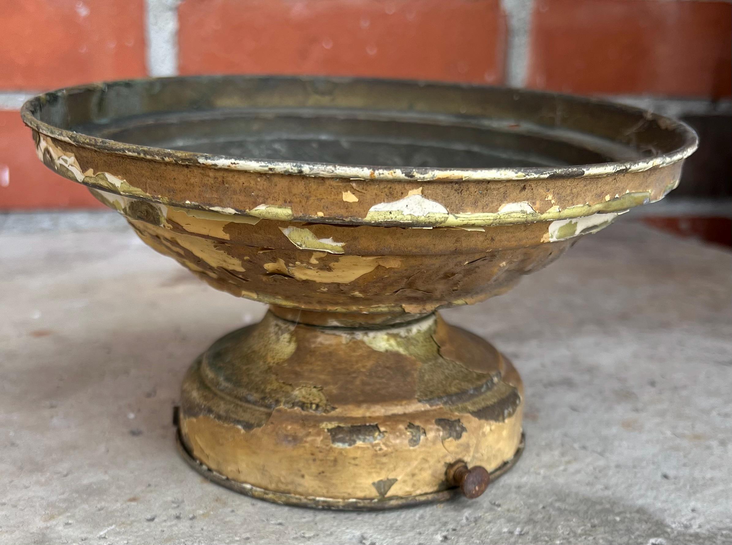 Antique 1920’s Art Deco Brass Fancy Flush Mount Ceiling Light Fixture ...