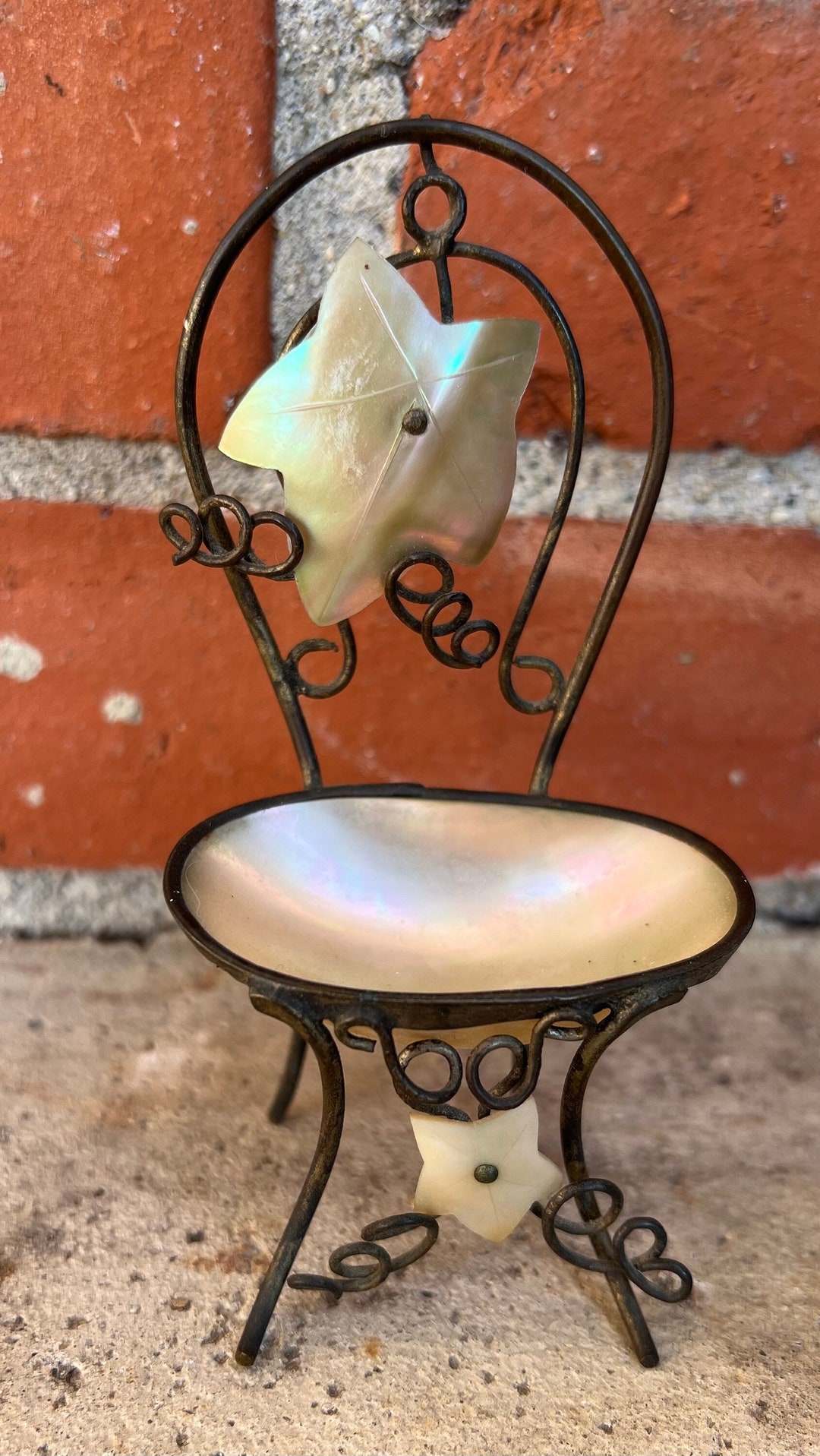 Antique 1880s French Gilt & Mother of Pearl Shell Chair Pocket Watch ...