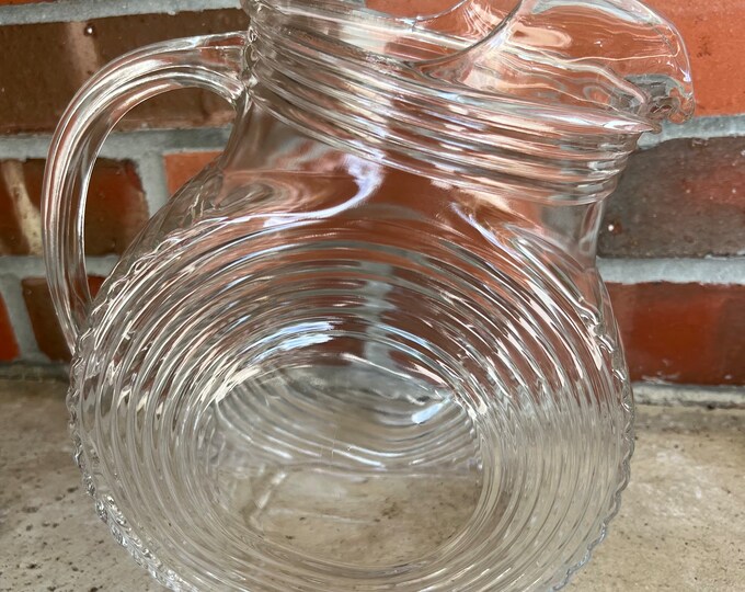 Vintage Federal Depression Glass Clear Big Ben Circles Bullseye 80oz 9 ...