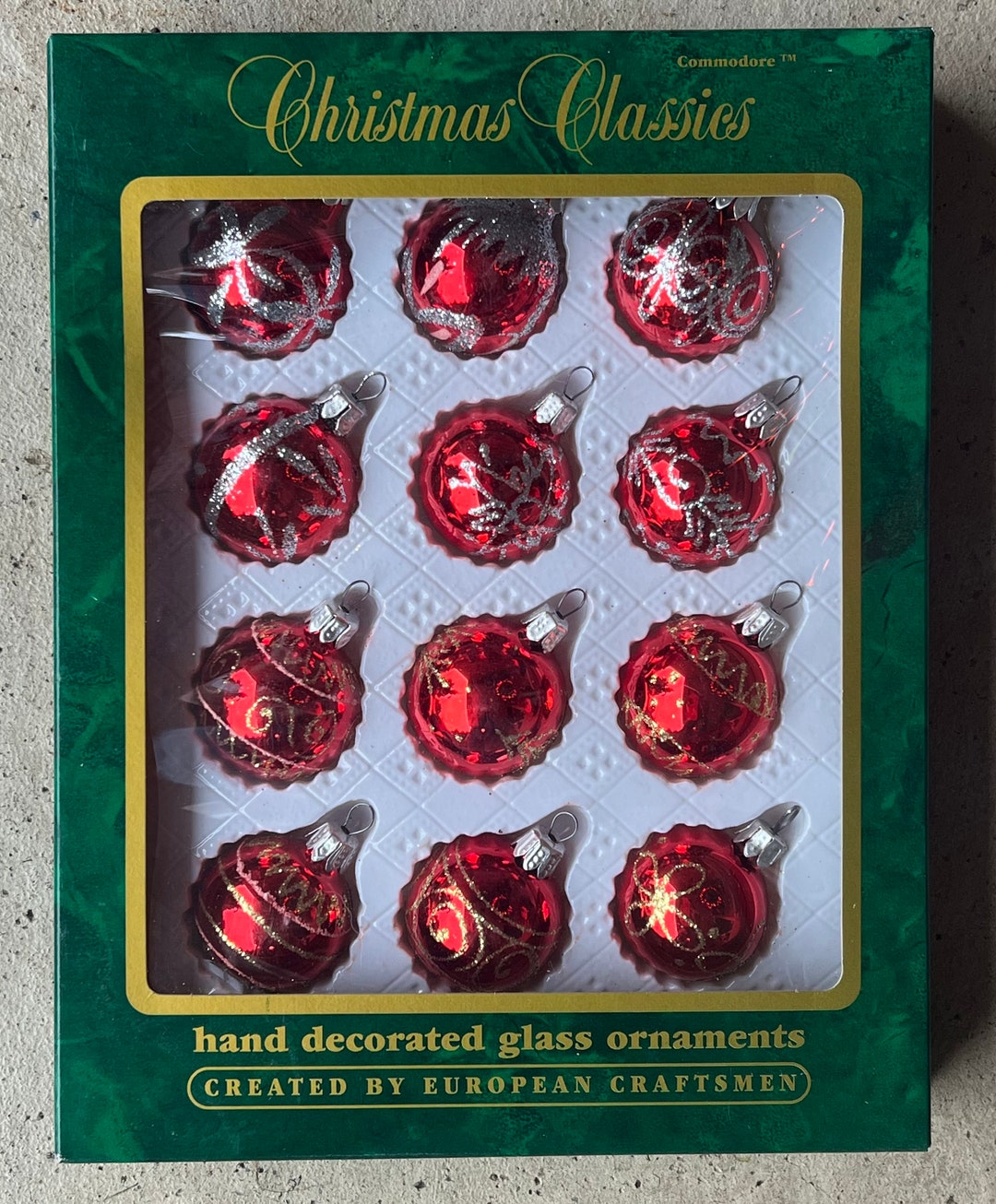 Set of 12 Red Commodore Christmas Tree Ornaments MIB L0924 - Etsy