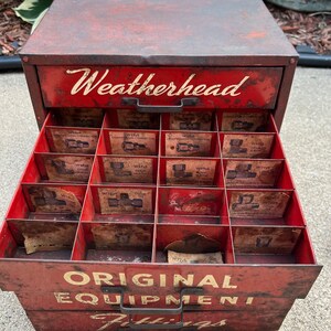 Vintage Red Metal Weatherhead Original Equipment Fittings 4 Drawer ...