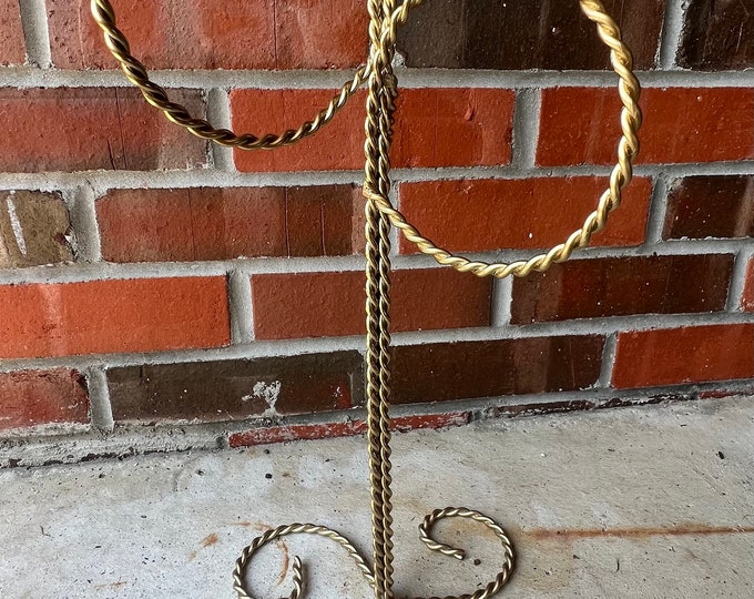 Vintage MCM Mid-century Modern Hollywood Regency Gold Brass Twisted ...