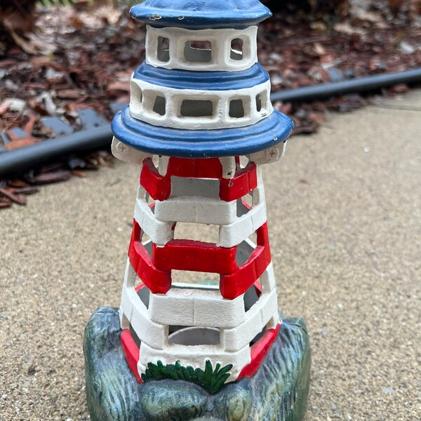 Red White and Blue Lighthouse - Etsy
