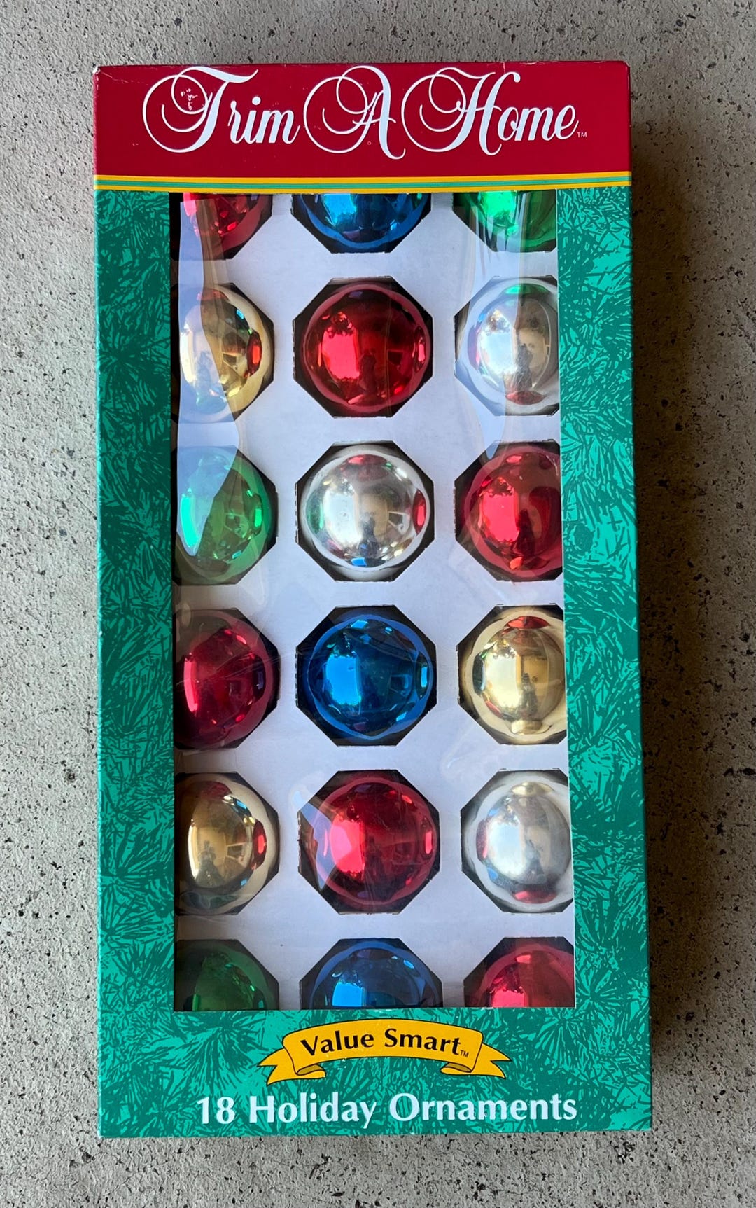 Set of 18 Vintage Kmart Trim A Home 1 3/4" Glass Christmas Ornaments ...