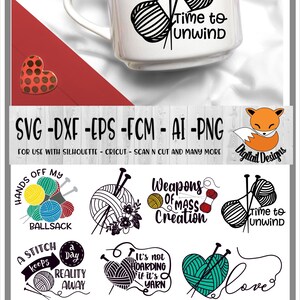 Knitting Bundle SVG - Dxf - Png - Fcm - Eps - Ai - Cut File ...