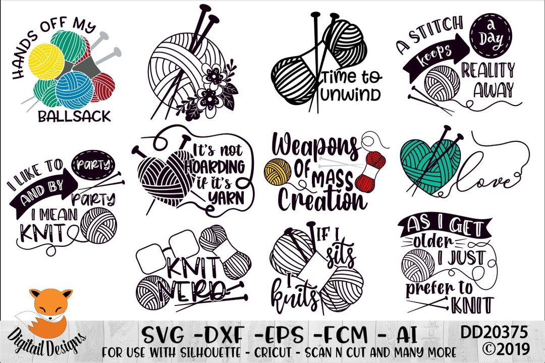 Knitting Bundle SVG - Dxf - Png - Fcm - Eps - Ai - Cut File ...