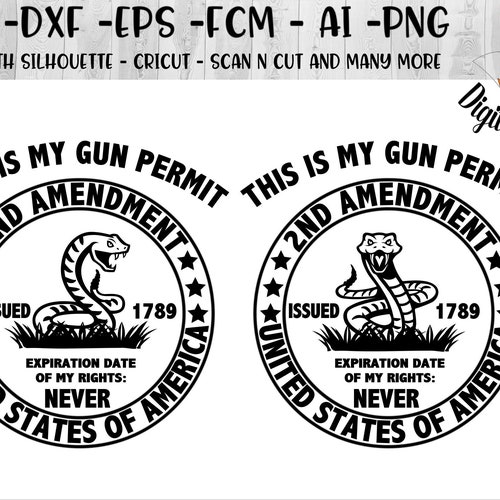 2nd Amendment SVG Png Dxf Fcm Eps Ai Cut File | Etsy