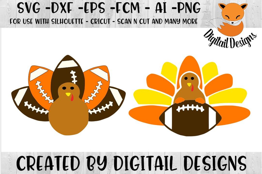 Football Turkey SVG Png Dxf Eps Fcm Ai Turkey Football Turkey Day SVG ...