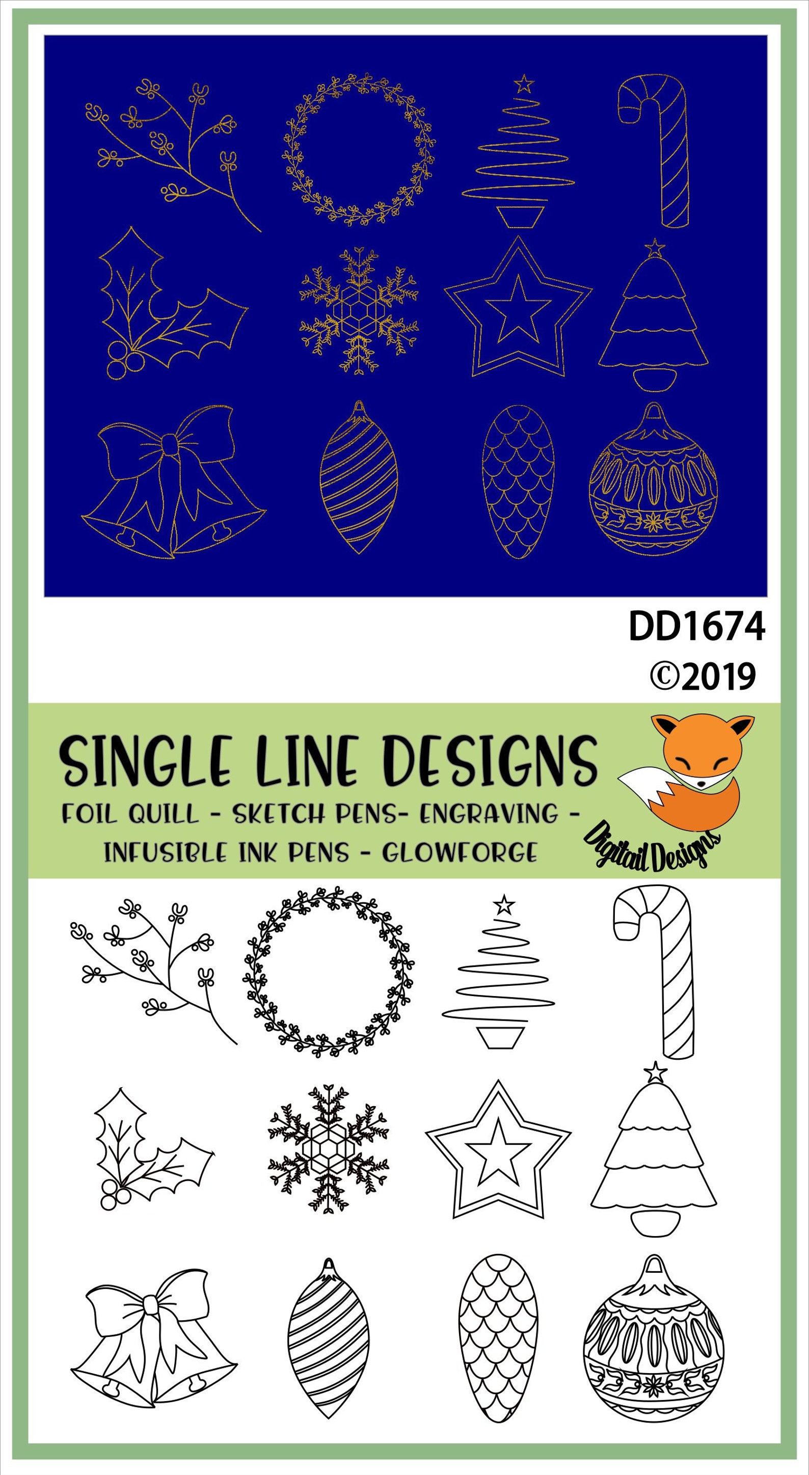 Foil Quill Christmas Doodle SVG Bundle - Ai - Fcm - Eps - Dxf ...