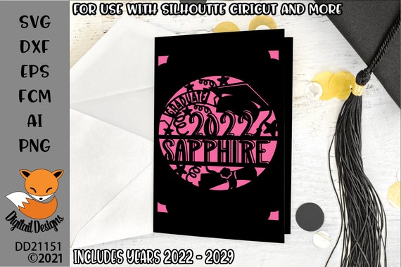 Graduation Circle Greetings Card Papercutting SVG Dxf Eps - Etsy