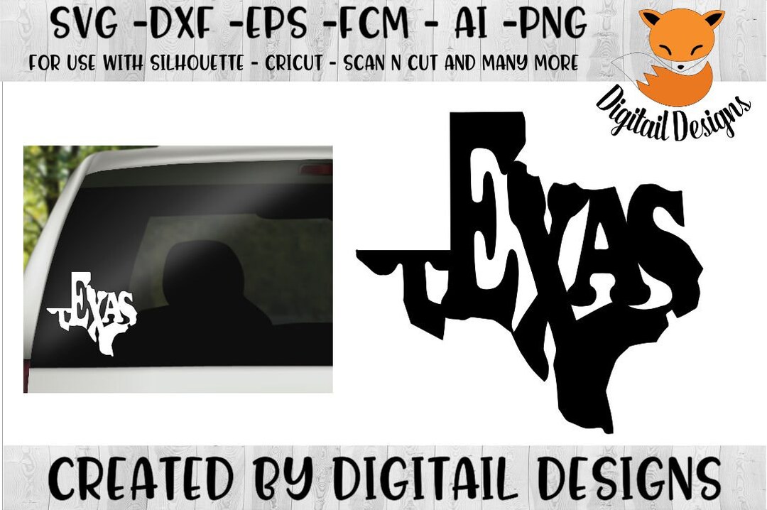 Texas State Word Art SVG - Png - Fcm - Eps - Dxf - Ai Cut File ...